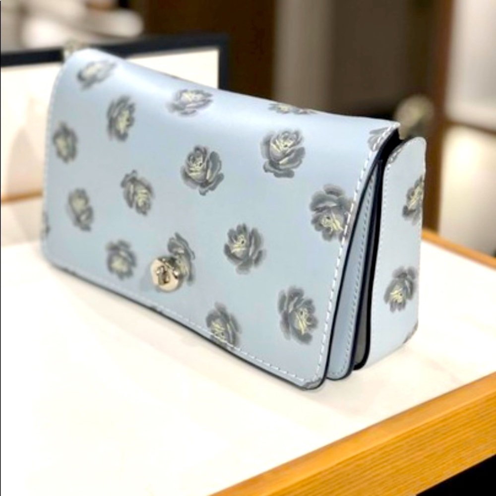 Nwot Coach Cross Body Dinky With Glitter Rose Print L… - Gem